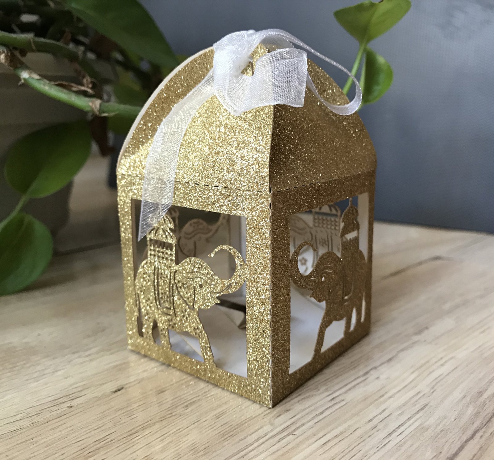 100pcs Elephant Glitter Elephant Small Gift Boxes,Laser Cut Wedding ...
