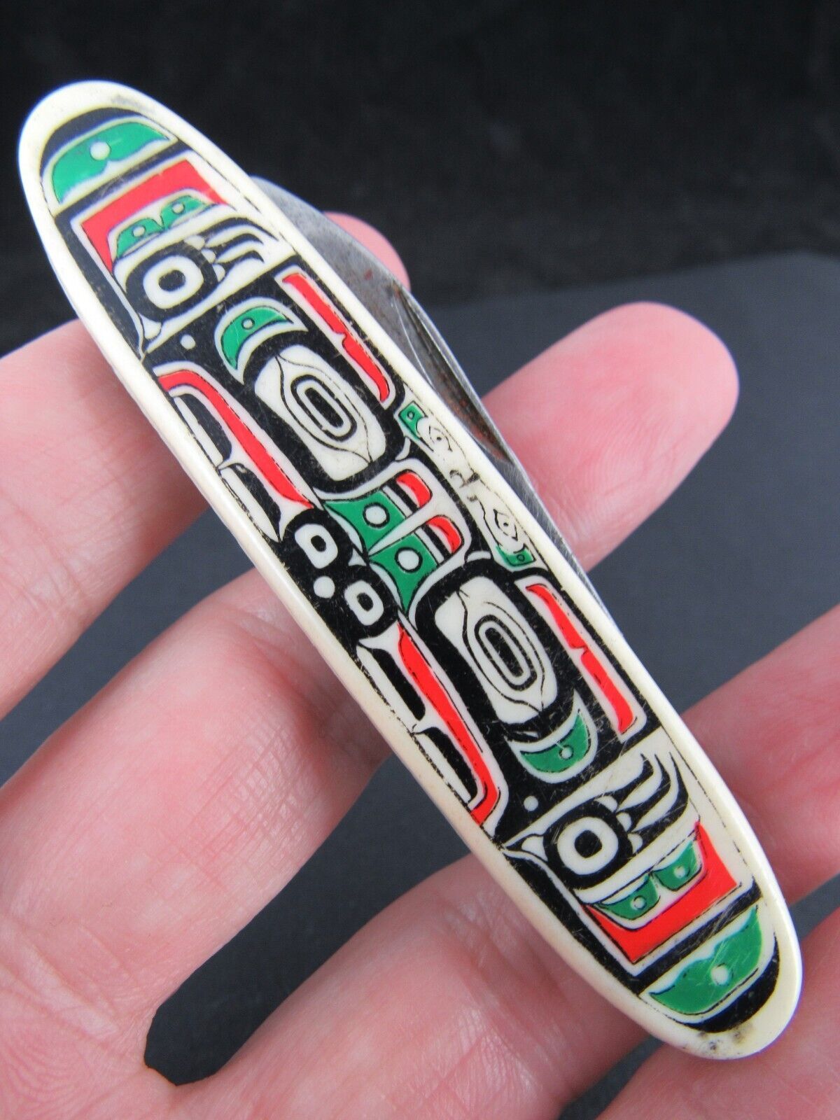 RARE! Vintage SABRE pocket knife AZTEC design two blade 1960's ...