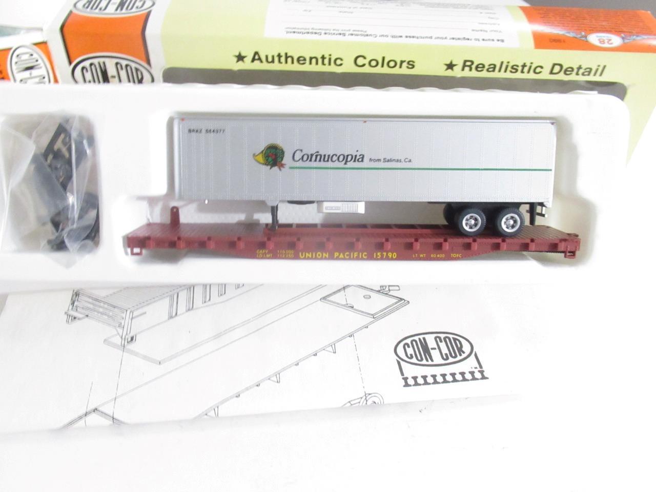 HO TRAINS CON-COR UNION PACIFIC 45 CORNUCOPIA TLR FLAT CAR KIT NEW ...