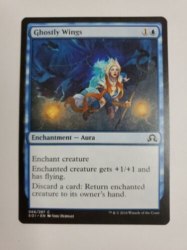 MTG Magic The Gathering Card Ghostly Wings Enchantment Aura Blue Shadows Over In - CCG ...