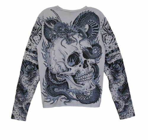 YMX by YellowMan Jungen Langärmelig Regen King Of The Dead Tattoo T ...