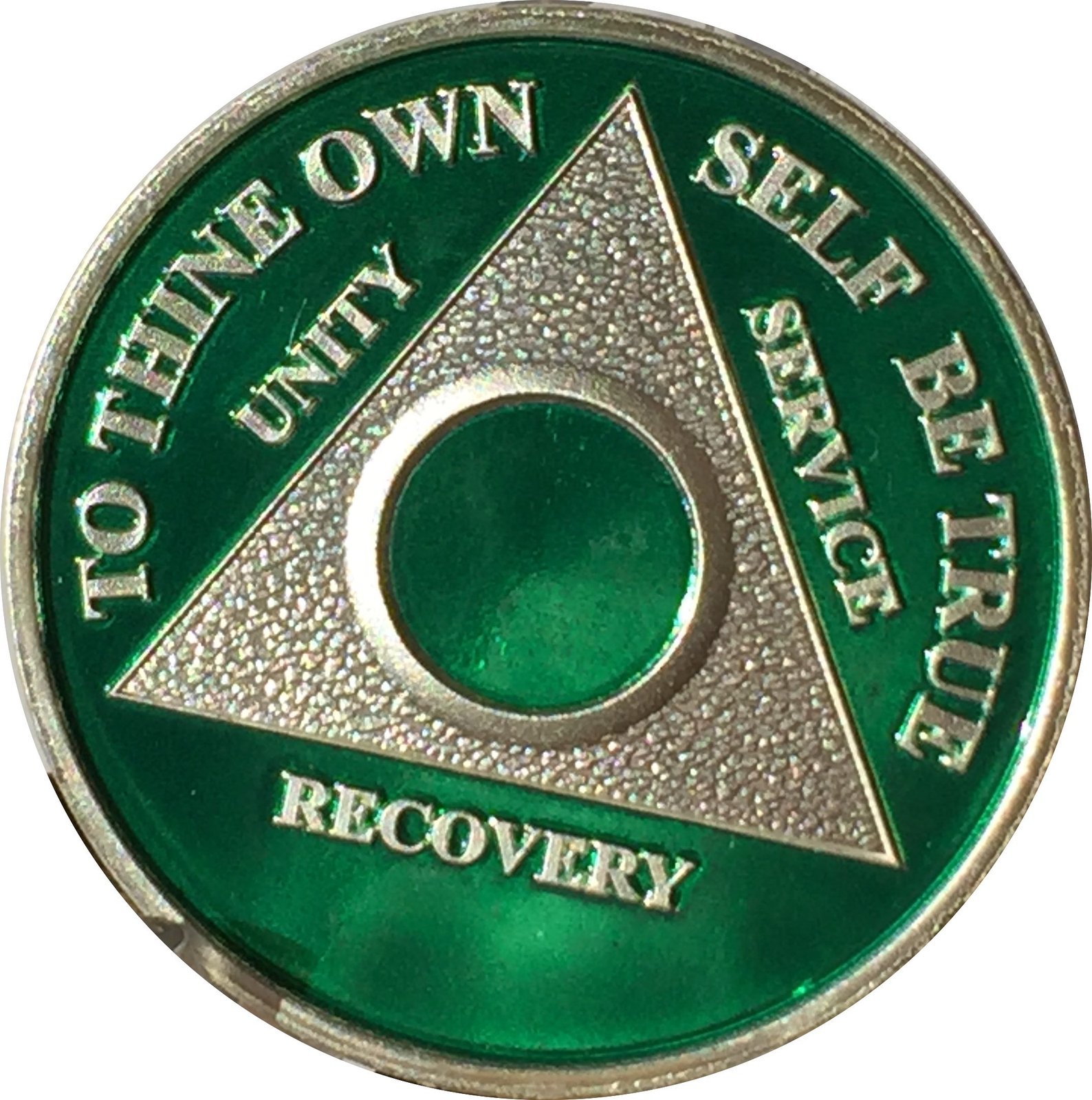 6 Month AA Medallion Color Chip Silver Plated Purple Blue Black Red ...