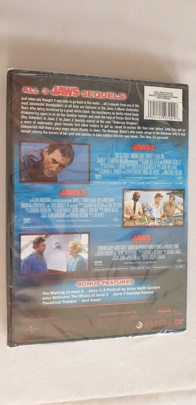 Jaws 3-Movie Collection Jaws2/Jaws3/Jaws The Revenge Universal Pictures ...