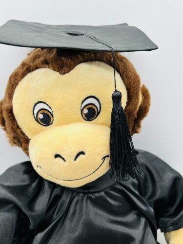 Build A Bear Monkey Graduation Cap Gown Diploma Plush Stuffed Animal ...