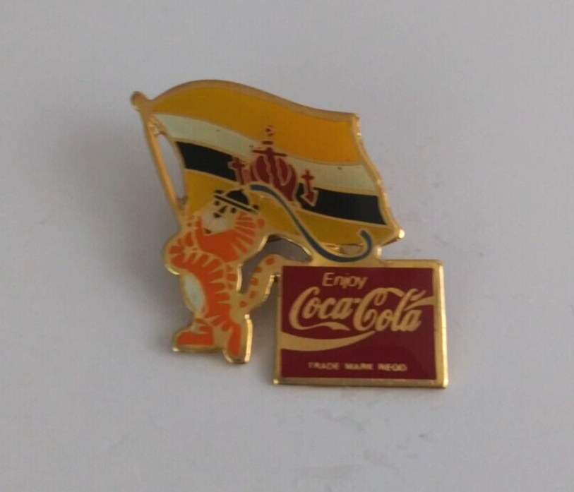 Tiger Olympic Mascot With Brunei Flag Olympic Games & Coca-Cola Lapel ...