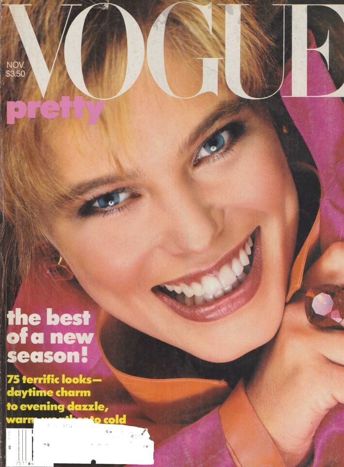 1985 Vogue Vintage Fashion Magazine Renee Simonsen Brooke Shields ...