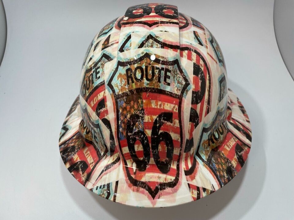 New Full Brim Hard Hat Custom Hydro Dipped Route 66 - Hard Hats & Bump Caps