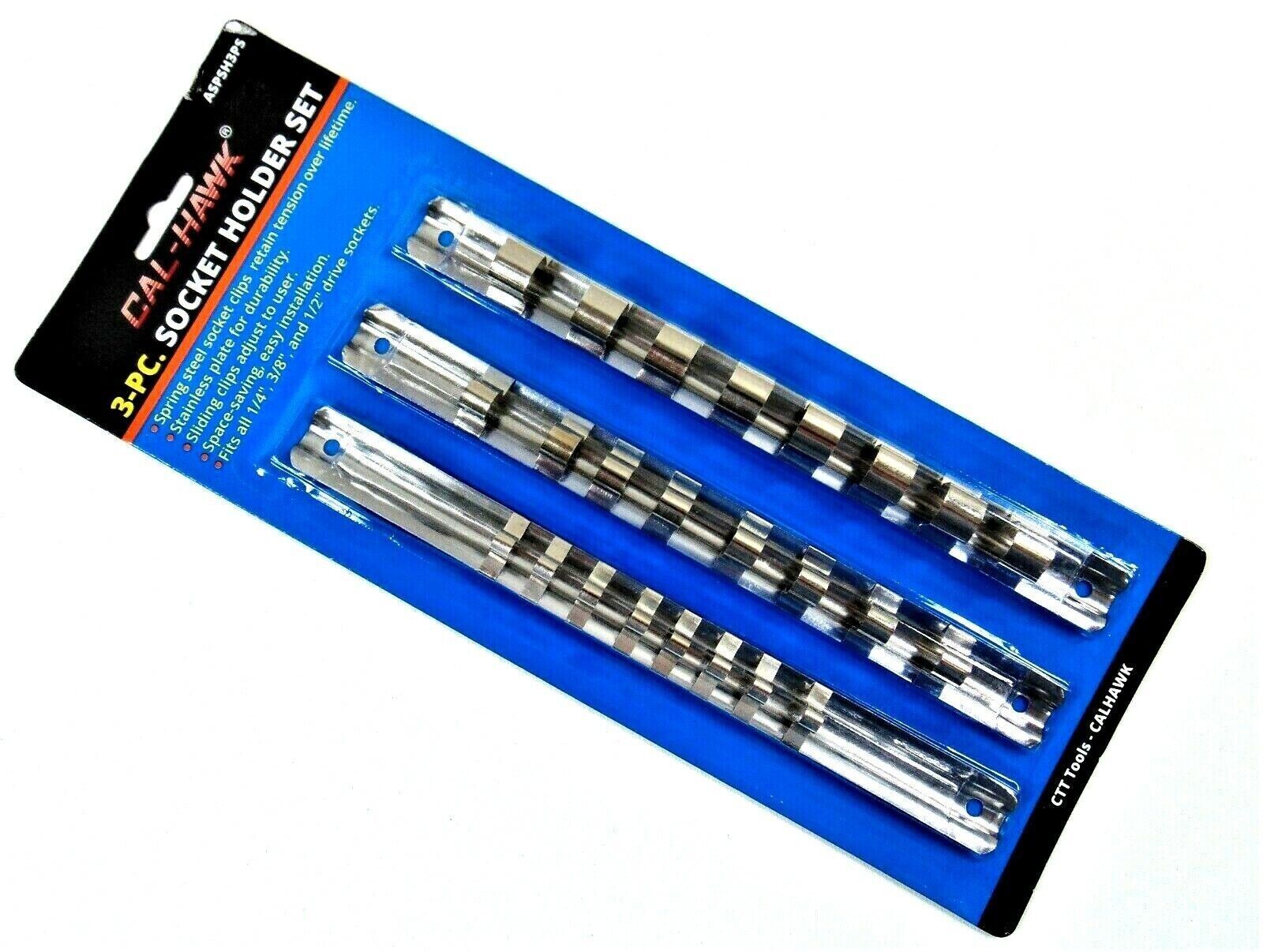 3-pc. Socket Holder Set 1/4" 3/8" 1/2" Drive SAE Metric Sockets (Brand ...