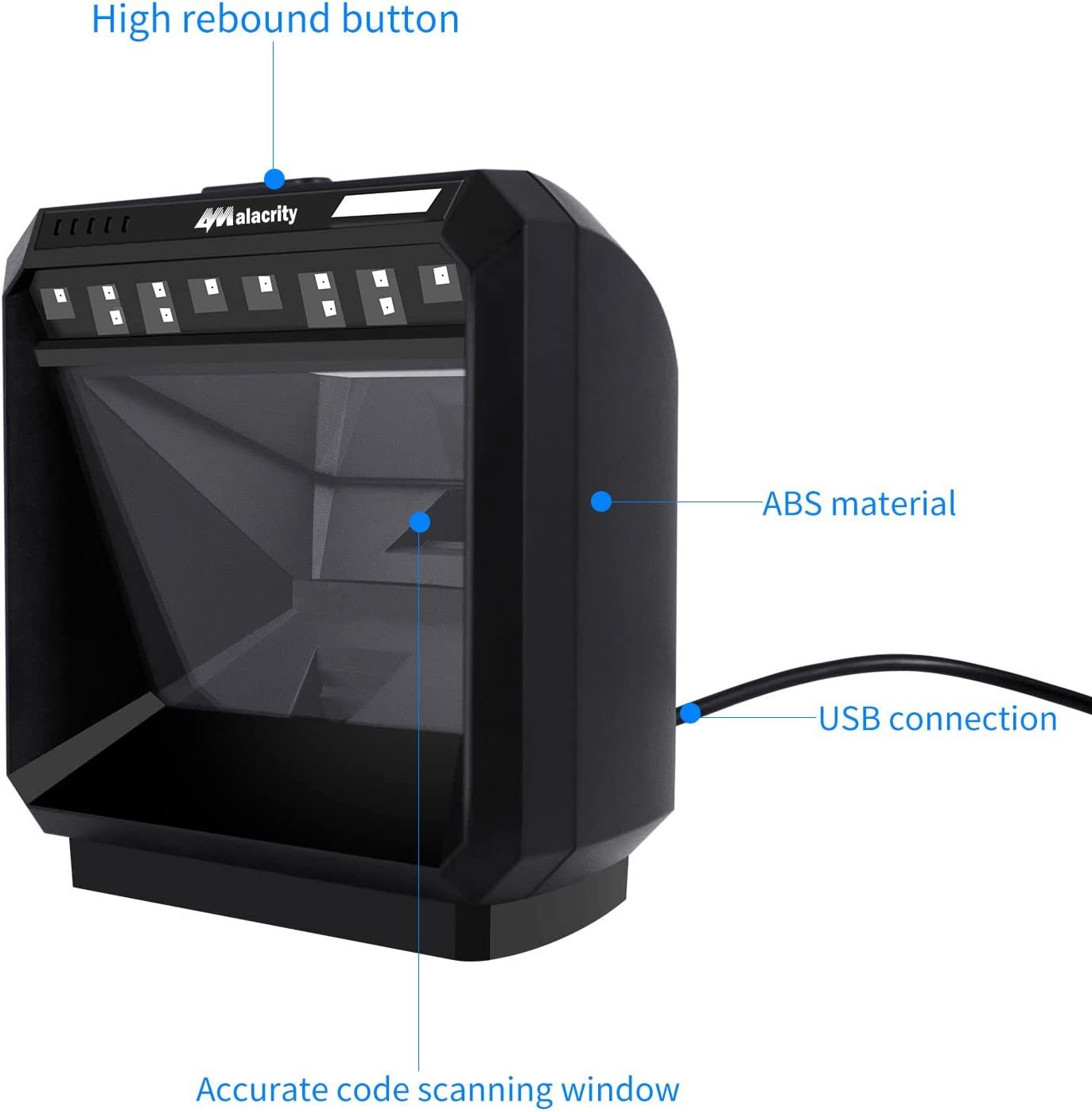 Hands-Free 2D/1D Barcode Scanner, Alacrity Omnidirectional Desktop Bar ...
