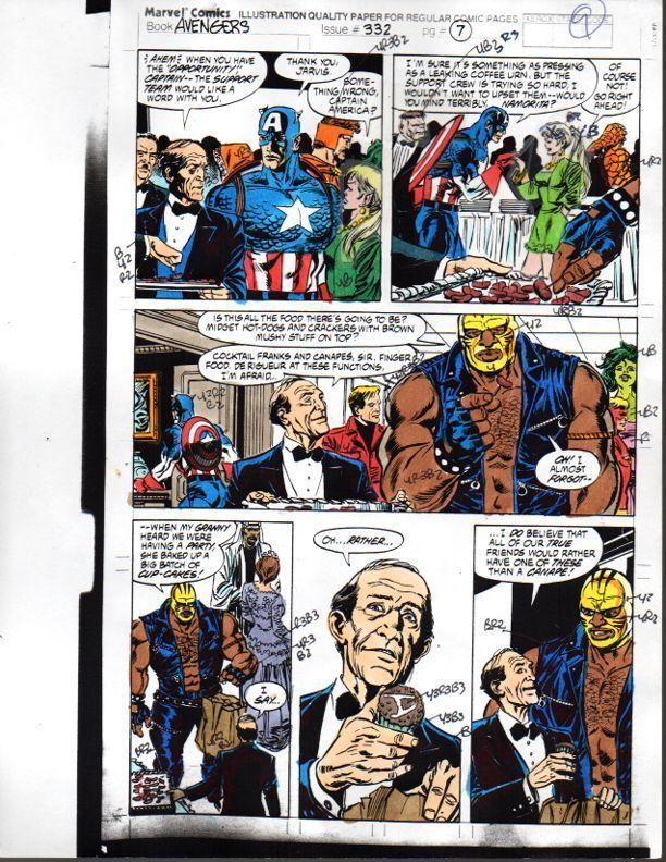 Original 1991 Avengers 332 page 9 Marvel Comics color guide art ...