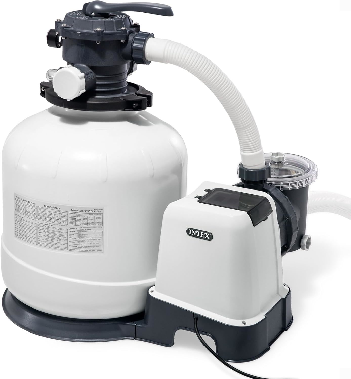 Intex 26651EG 3,000 GPH Above Ground Pool Sand Filter Pump with ...