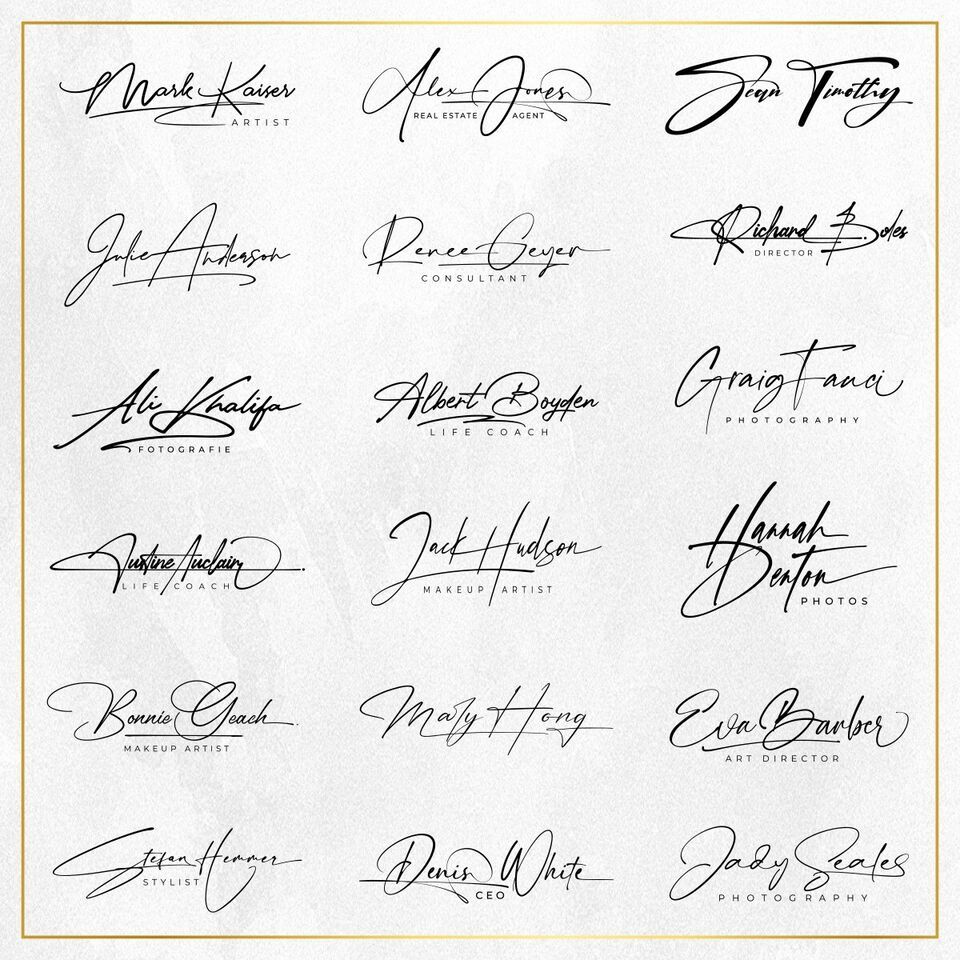 Custom Logo Handwritten Signature Logo Design Watermark - Graphic ...