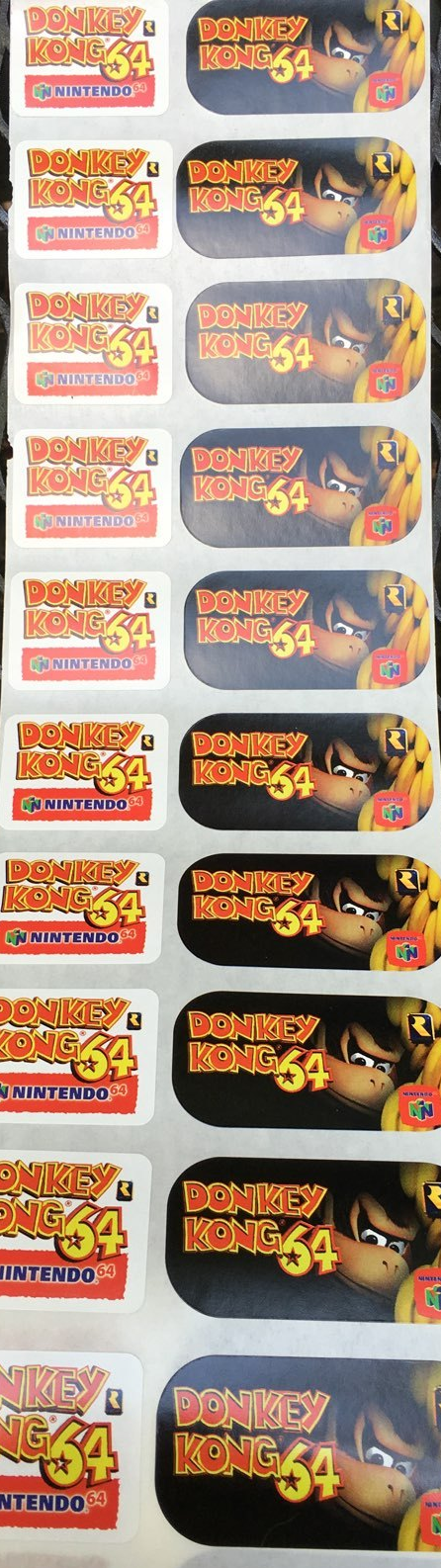 10 EXTREMELY RARE 1994 Nintendo Donkey Kong 64 Promo Stickers~SNES ...