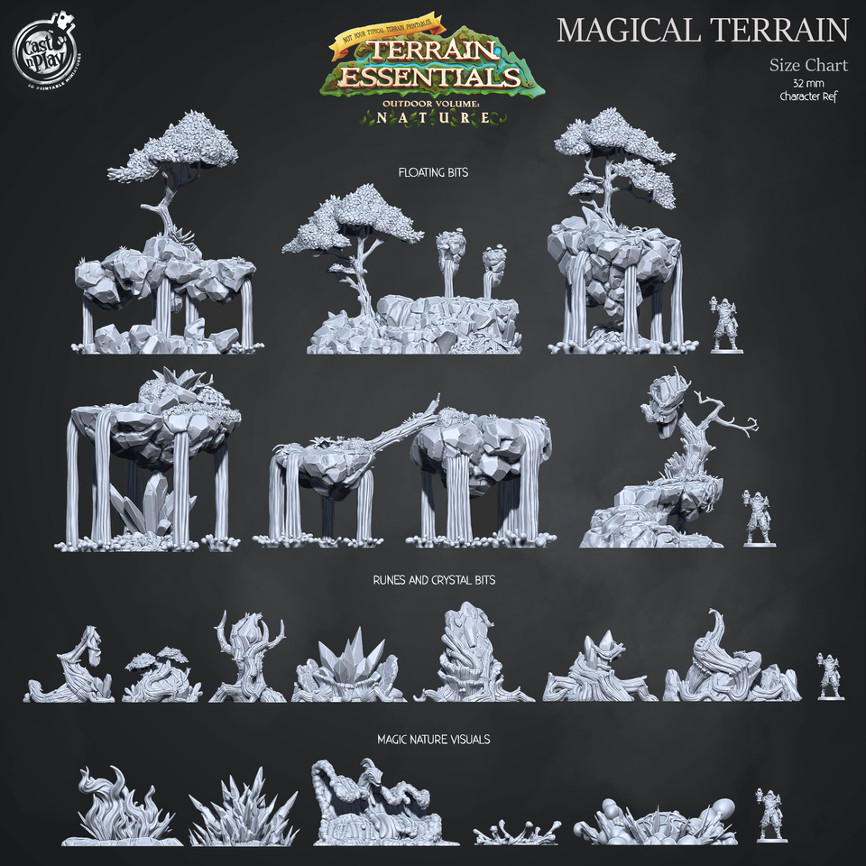 3D Printed Cast n Play Terrain Essentials Nature - Magical Terrain Set ...