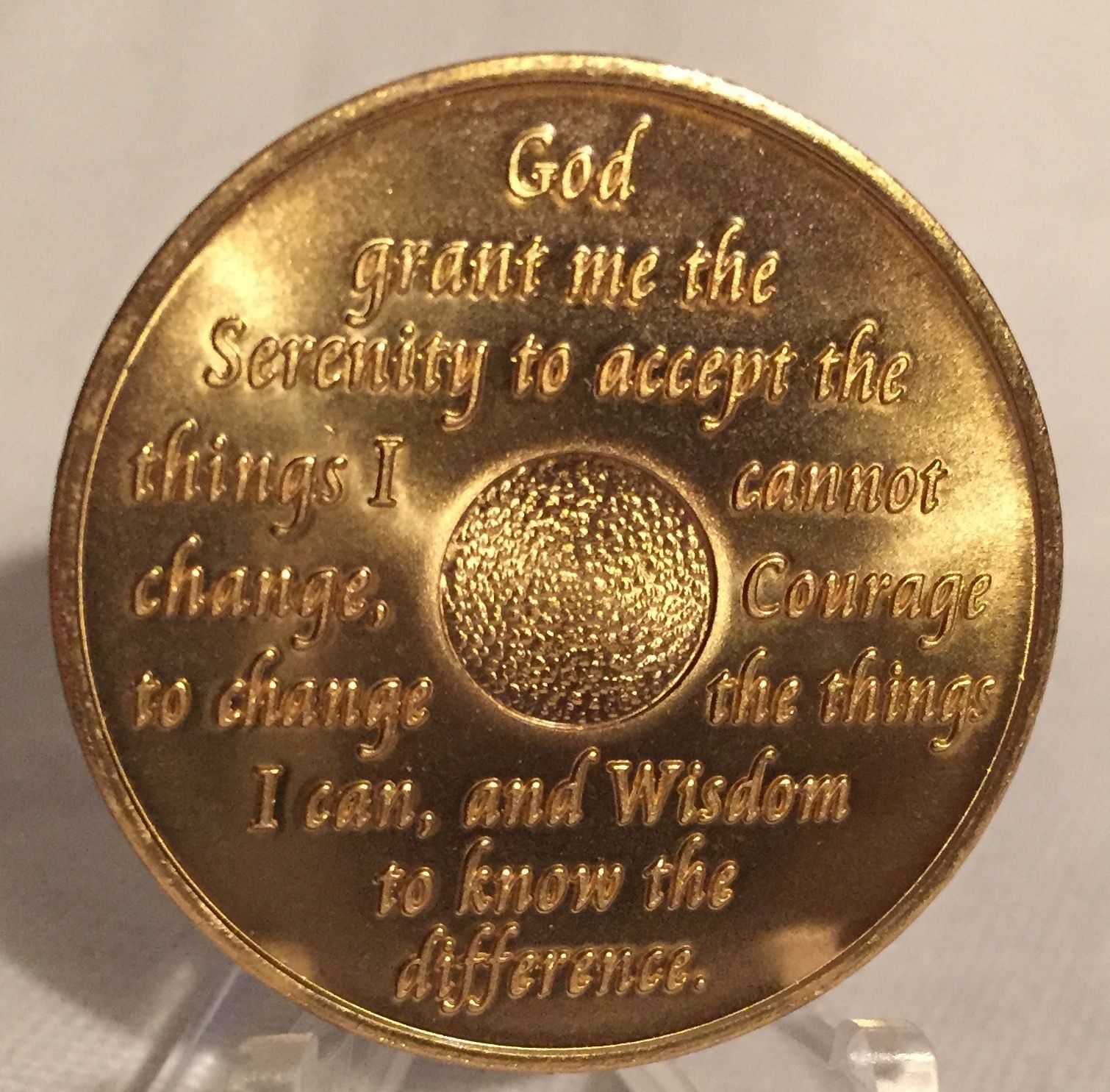 Purple & Gold Plated One Year AA Chip Alcoholics Anonymous Medallion ...