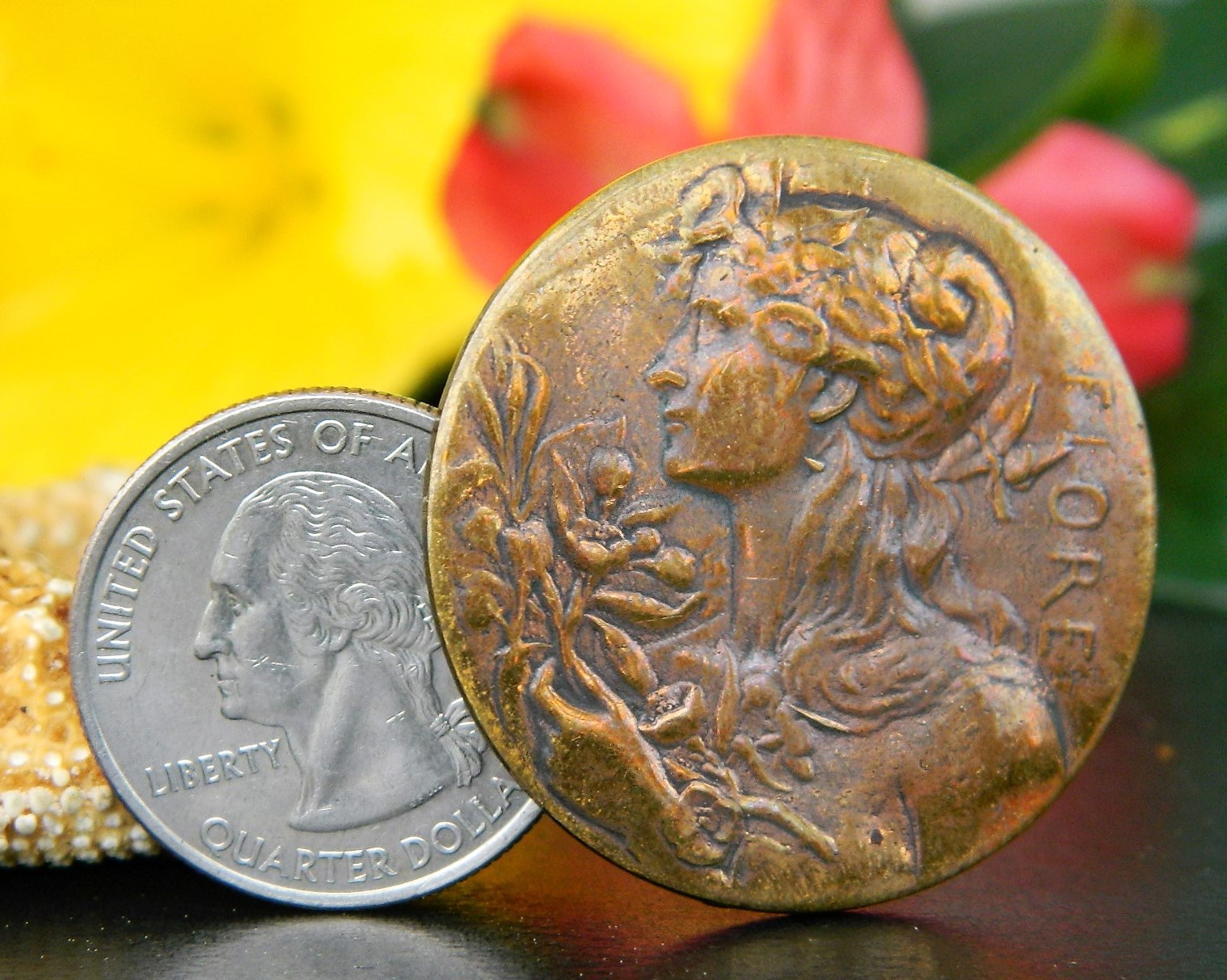 Vintage Charles Pillet Fiore Art Nouveau Woman Medal Brooch Pin France ...