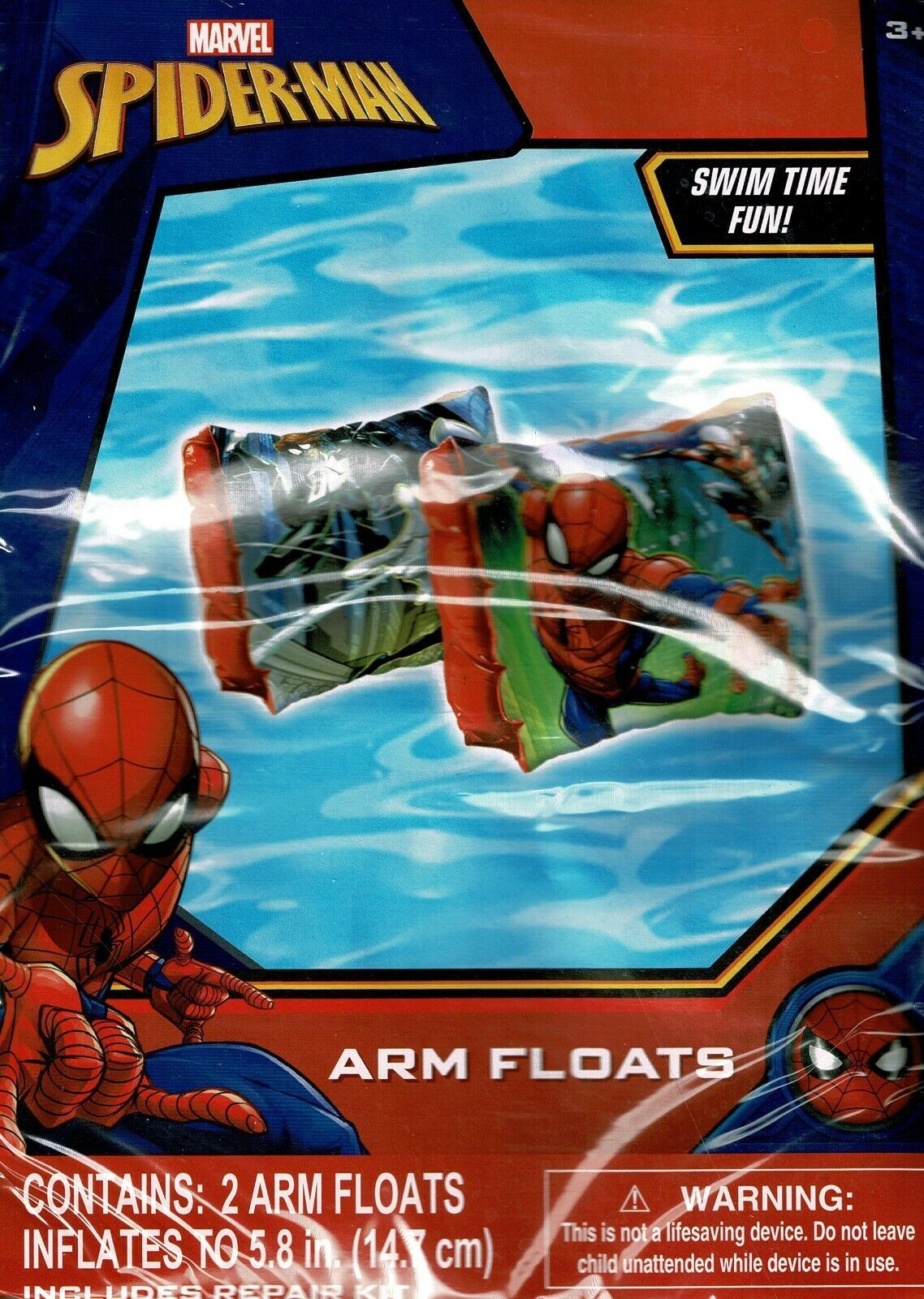 Marvel Spider-Man - 2 Arm Floats Swim Time Fun! inflates to 5.8 in (14. ...