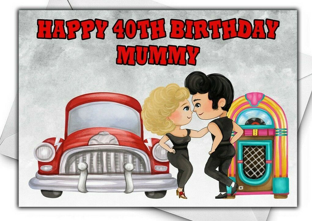 GREASE MOVIE Personalised Birthday Card - Large A5 - Grease Birthday ...