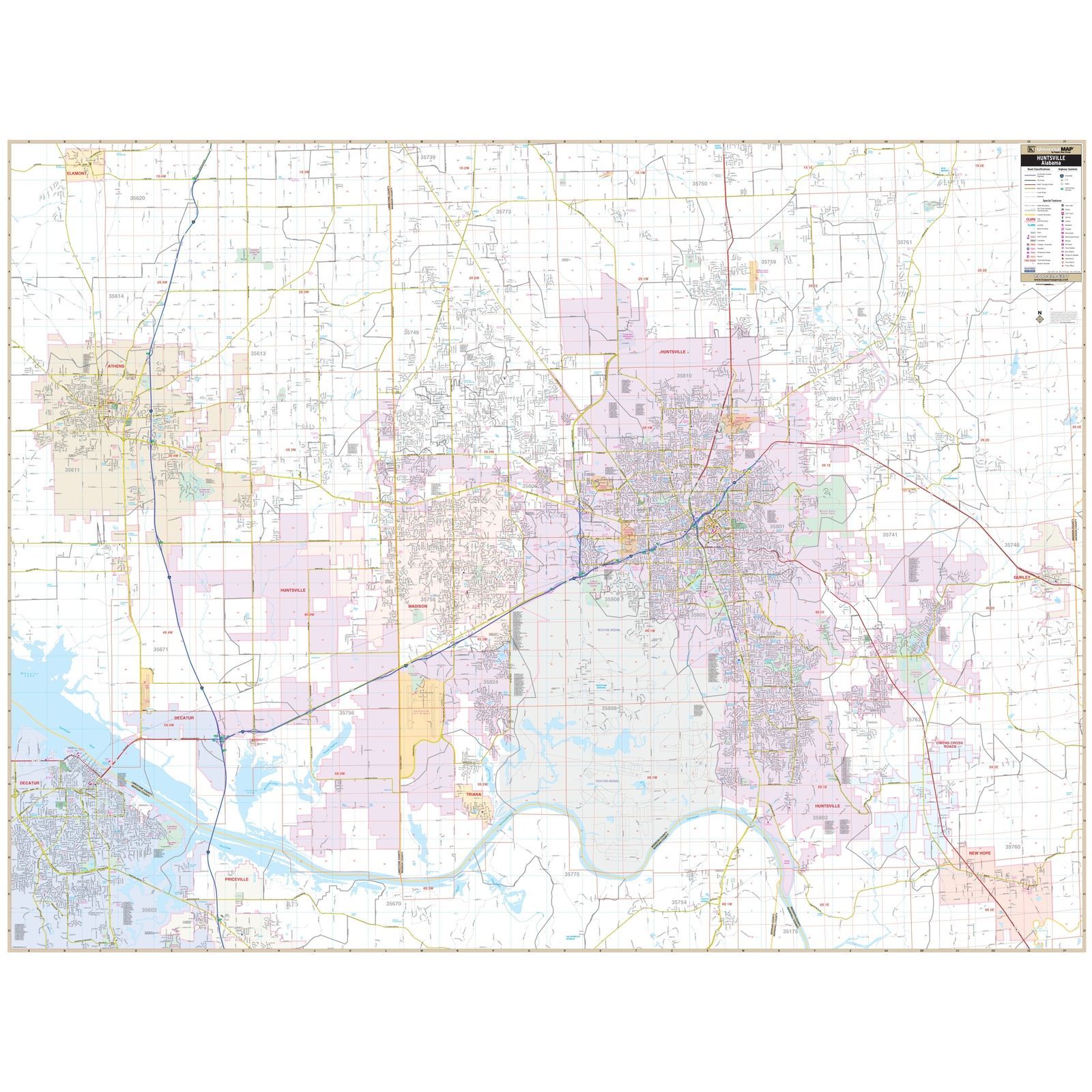 Huntsville, AL Wall Map and similar items