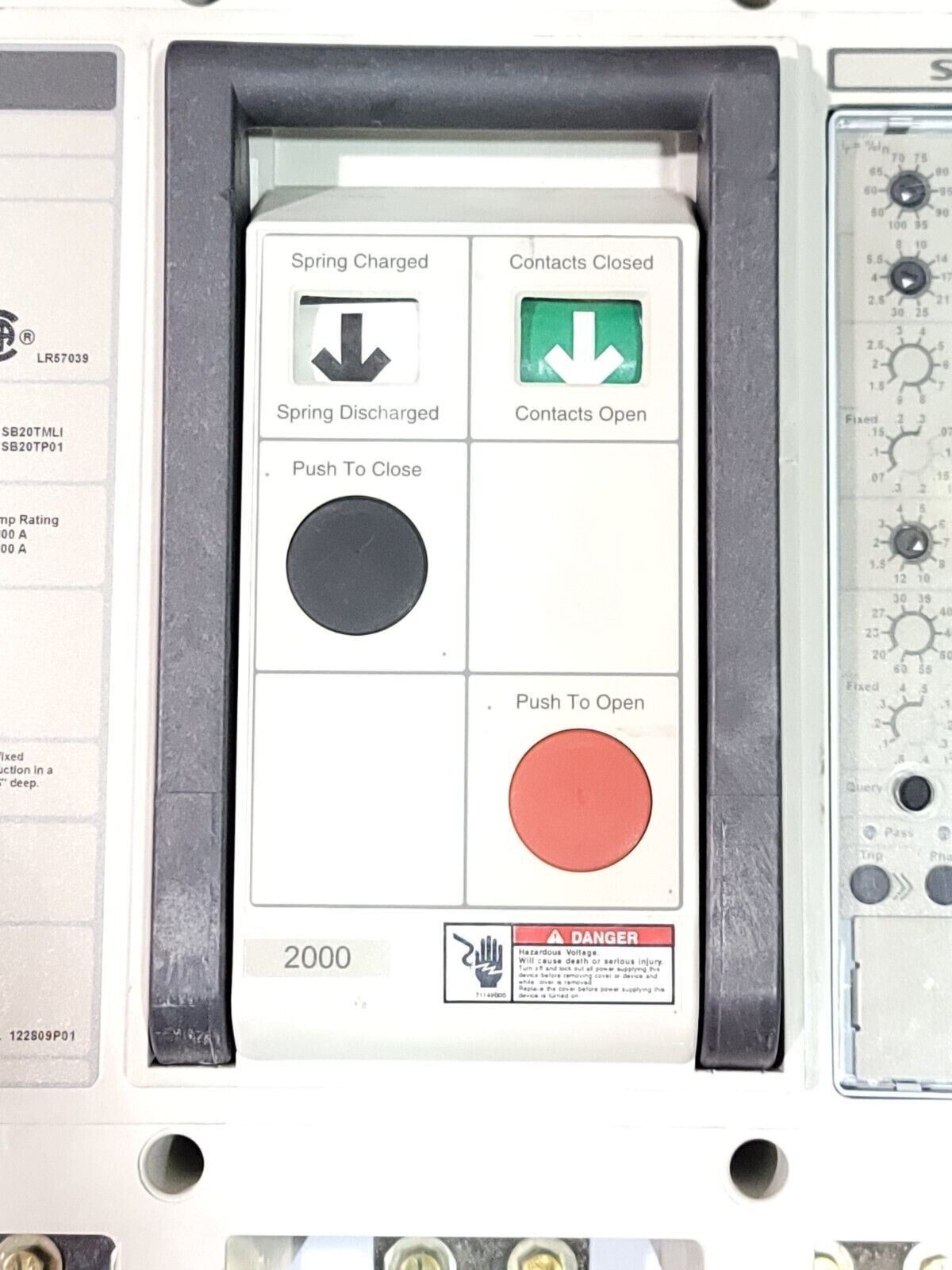 SIEMENS SBS2020DV / SBS2020 DRAWOUT BREAKER SBS-2000 W/2000A TRIP UNIT ...