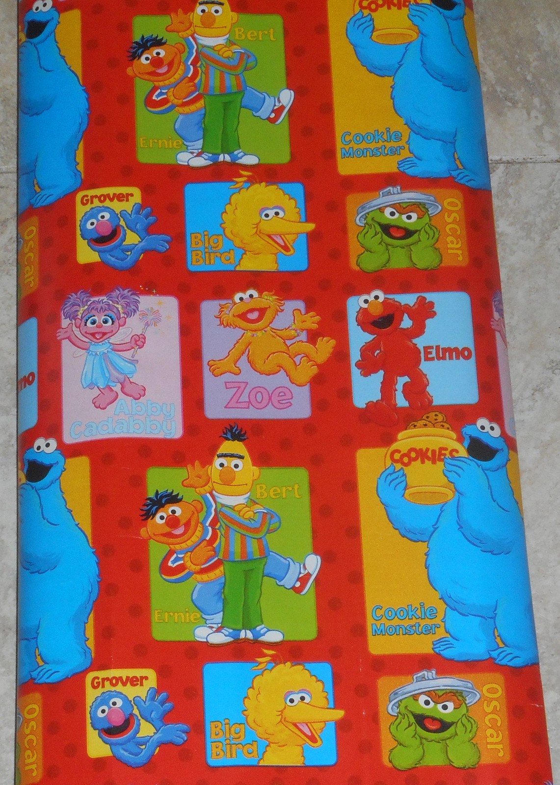 Sesame Street Kids Red Friends Gift Wrapping Paper 12.5 Sq Ft Roll ...