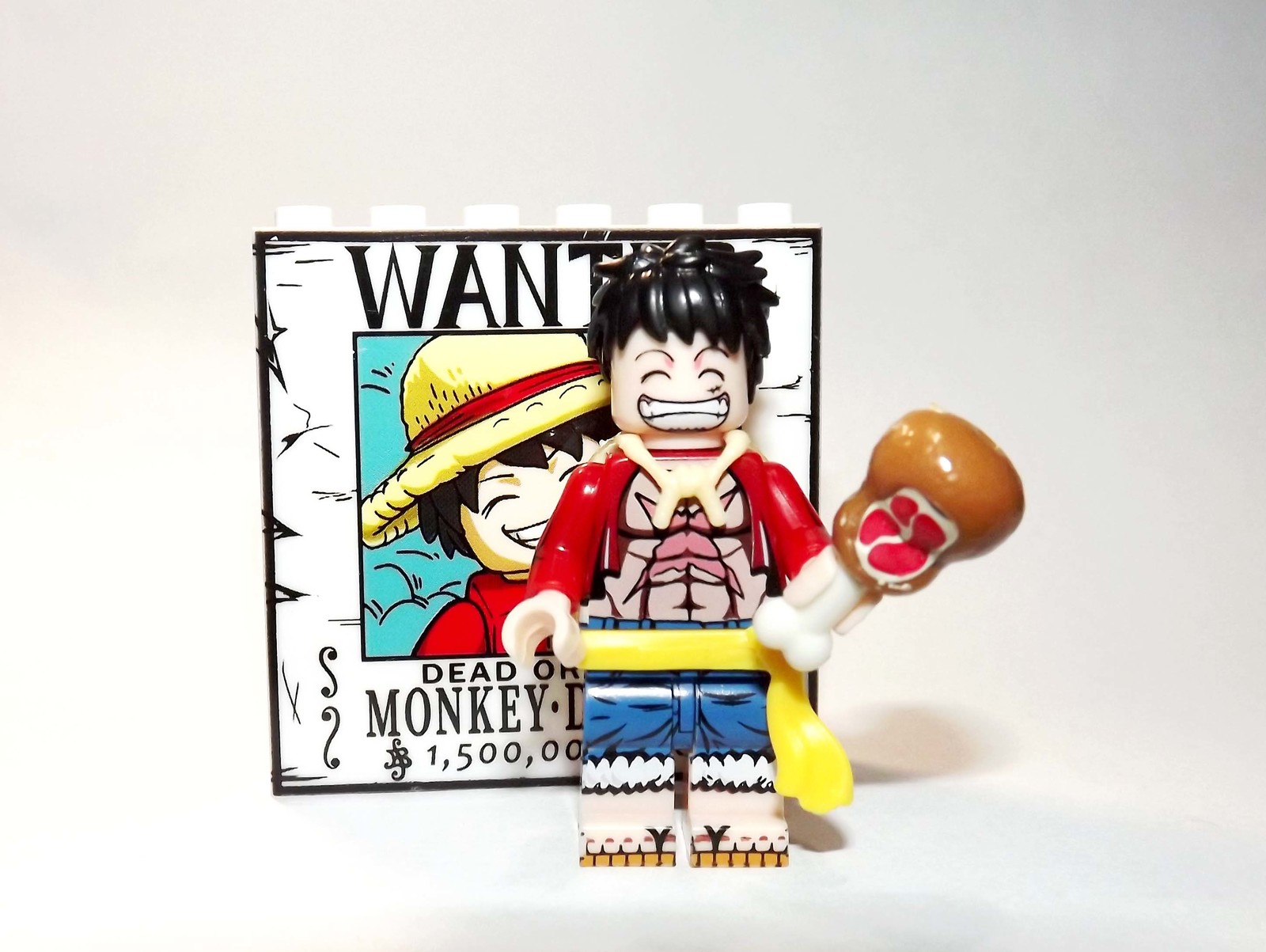 Monkey D Luffy Wanted Cartoon Show One Piece Anime Custom Minifigures ...