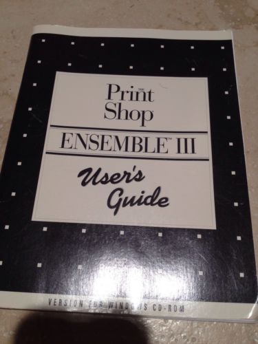 print shop ensemble III users guide softcover and 12 similar items