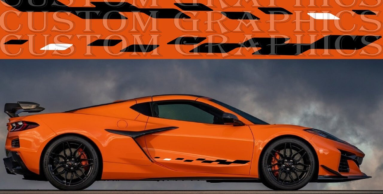 Vinyl Sticker Compatible with Corvette Z06 Figure Line Design Vinyl ...