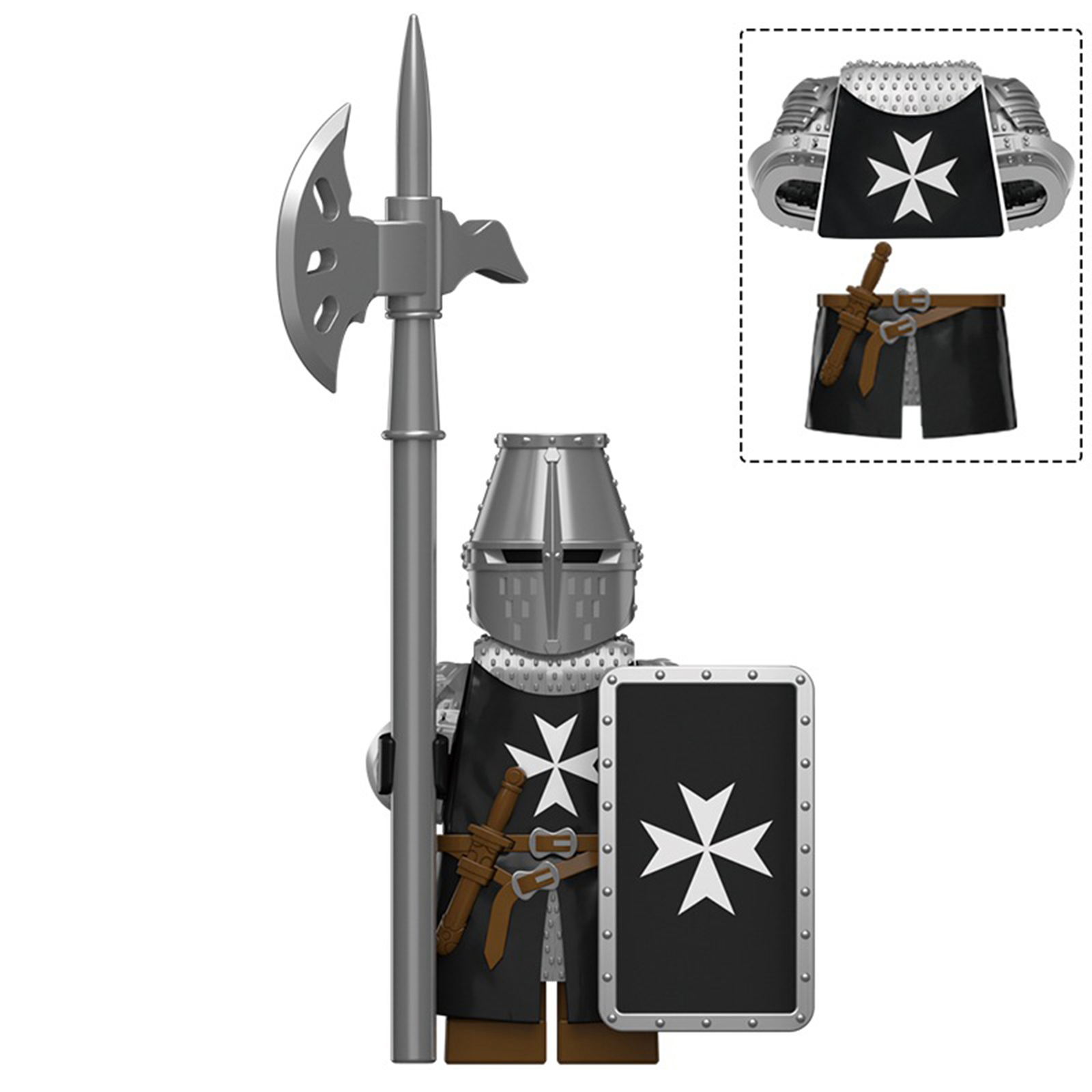 8pcs Medieval Knights Minifigures Toys Crusader Teutonic Templars Knights - Building Toy ...