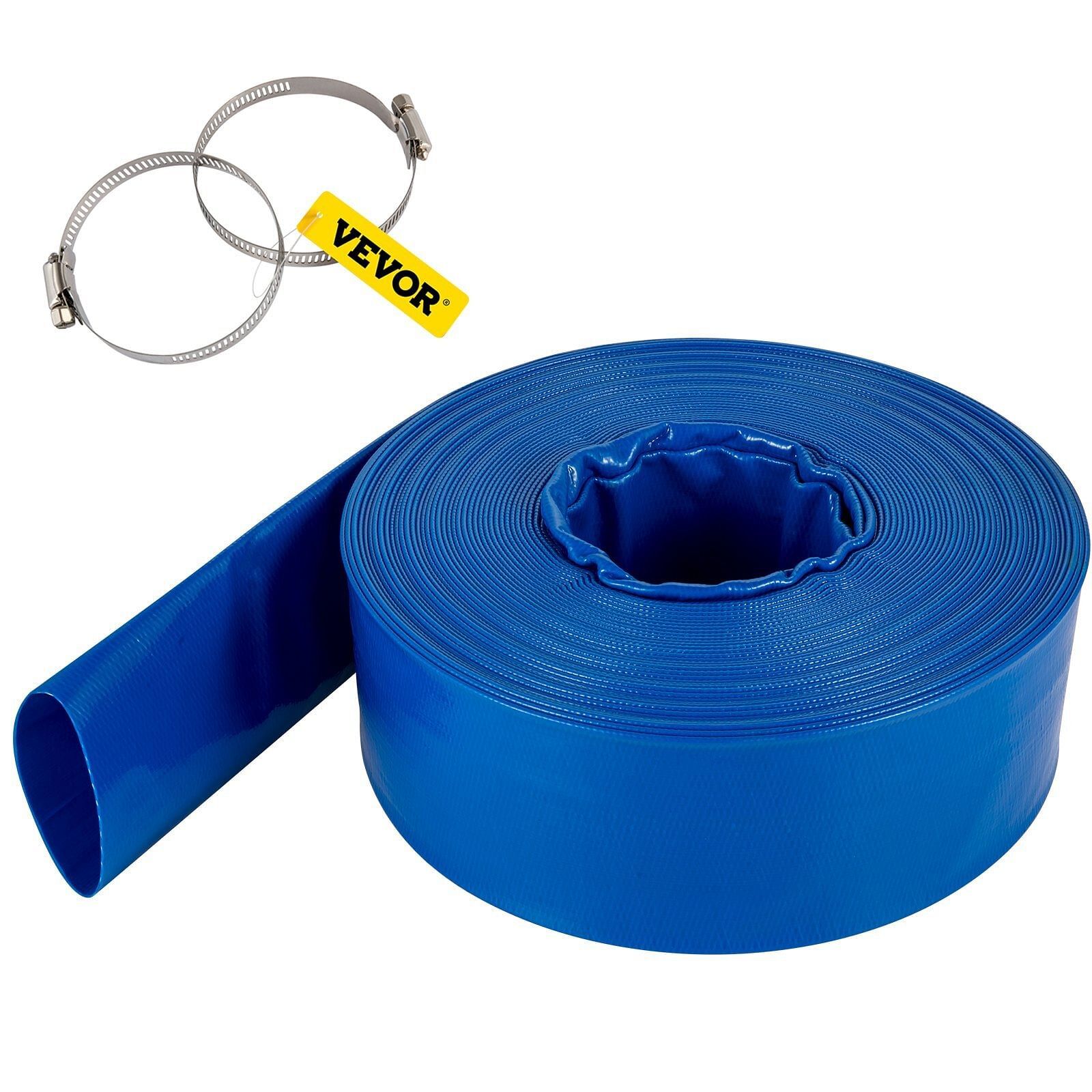 VEVOR Discharge Hose, 3" x 105', PVC Lay Flat Hose, Heavy Duty Backwash ...