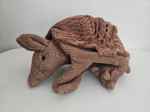 Folkmanis Plush Armadillo Full Body Hand Puppet Roll into Ball Brown Texas 11" - 1970-Now