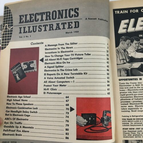 Electronics Illustrated Magazine March 1959 How To Change Your TV ...