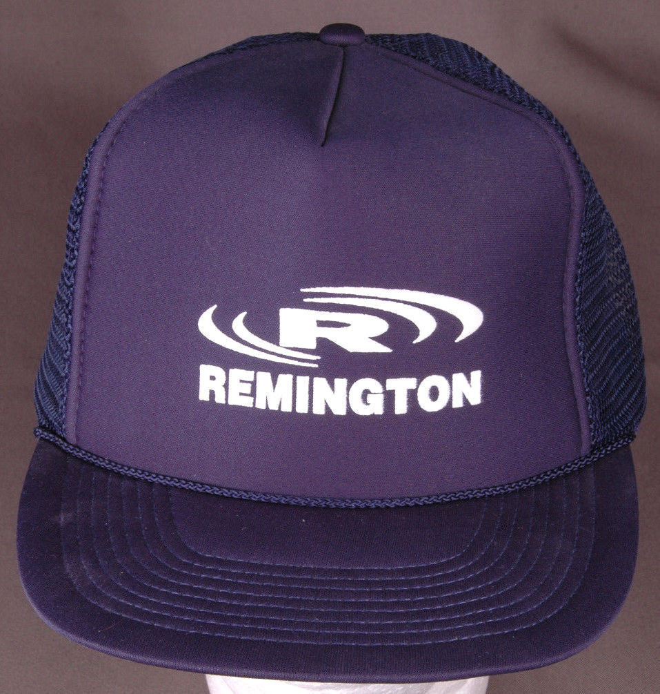 Vtg Remington Tires Trucker Hat-Rope Bill-Blue-Mesh-Snapback-Auto-Car ...