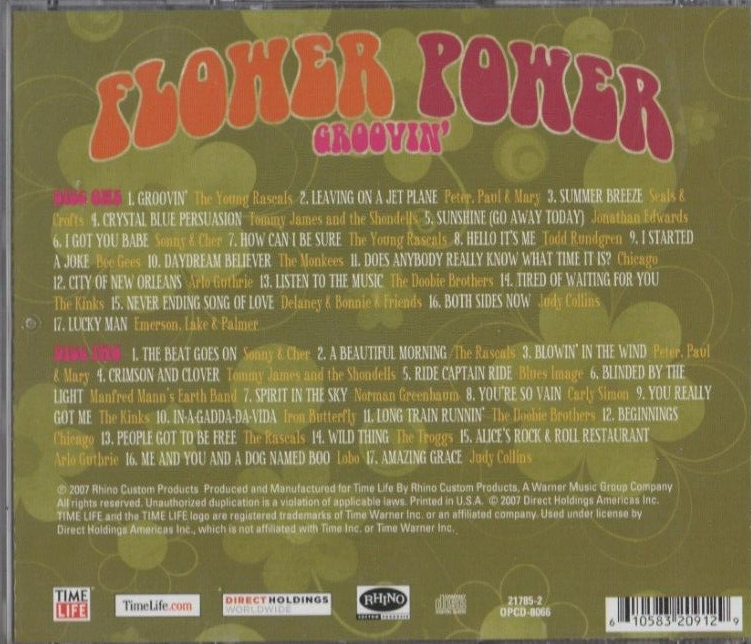 Time Life Flower Power Groovin ( CD ) 2 CD and similar items