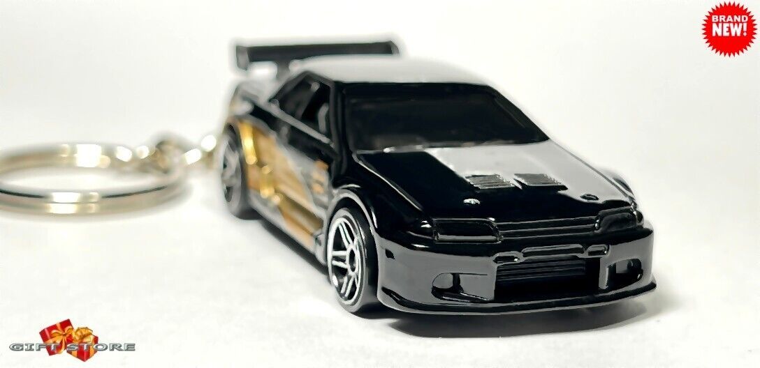 VERY RARE NICE KEY CHAIN BLACK NISSAN SKYLINE GTR GT R R32 CUSTOM Ltd ...