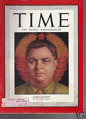 Time Magazine Russia's Malenkov March 20, 1950 - Magazines