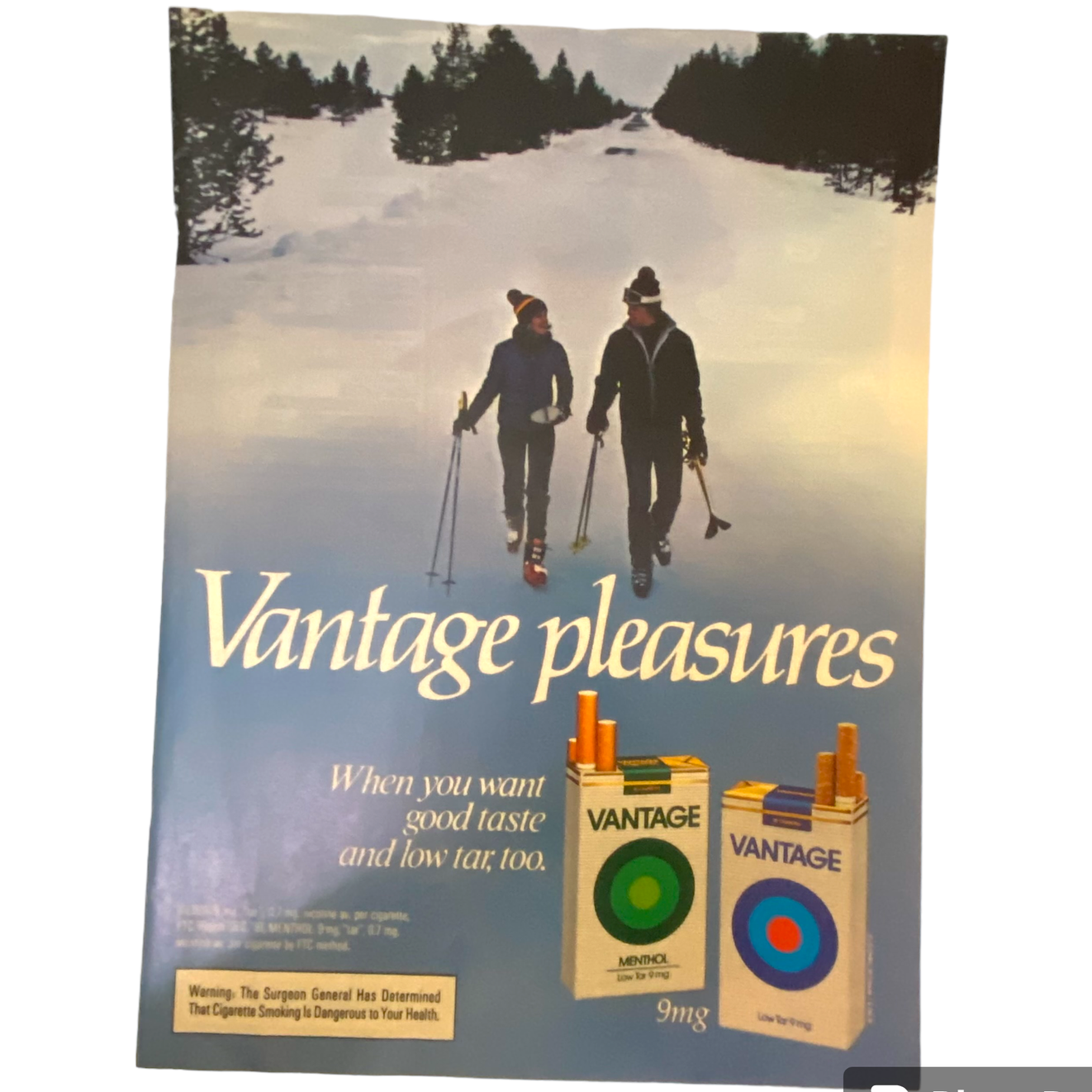 Vantage Cigarettes Print Ad December 1982 Original Color 8 x 11 ...