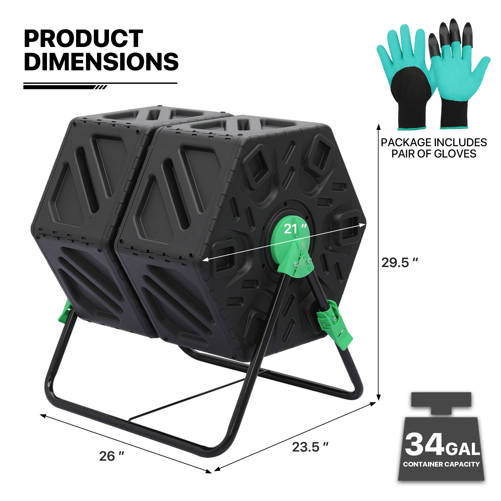 34 Gallon Dual Chamber Compost Bin Composter and similar items
