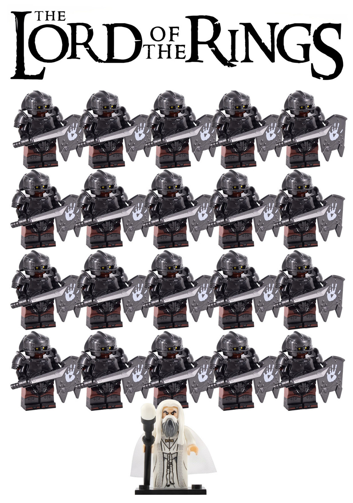 21pcs LOTR Uruk-hai Orc Short Sword Infantry Army and Saruman ...