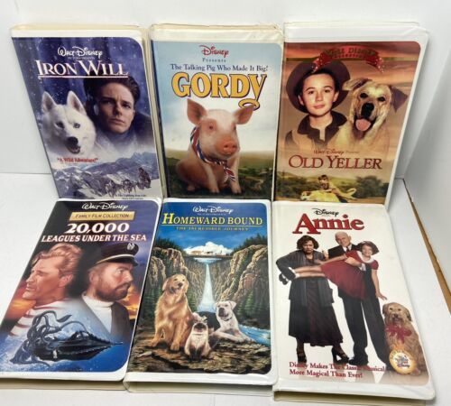 Disney VHS Tapes Lot of 6 Clam Shell Family Movies - VHS Tapes