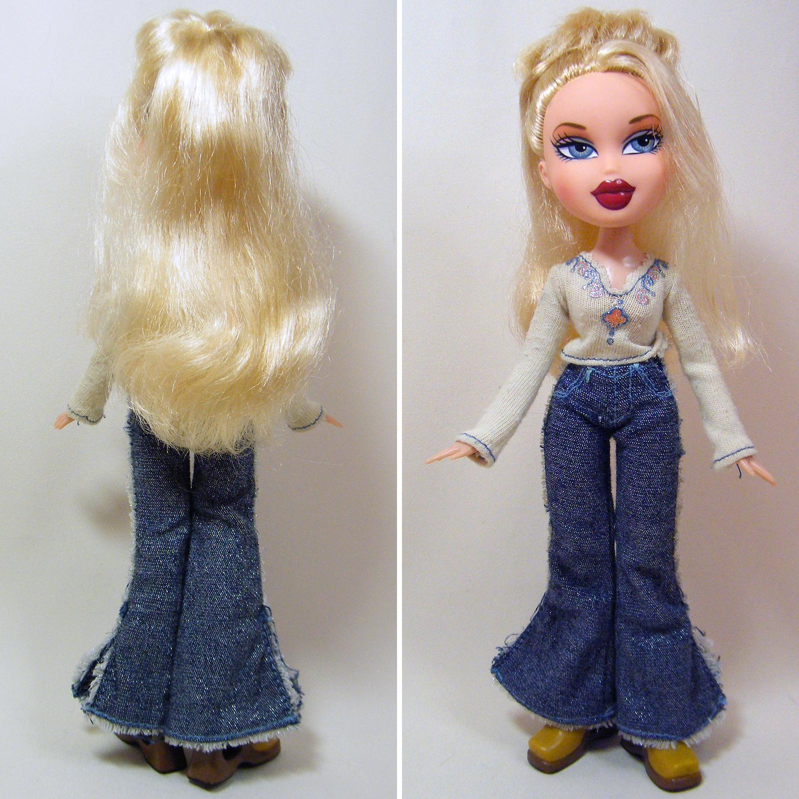 Bratz Step Out CLOE Redressed in Jeans, Dana Top and Yasmin Boots ...