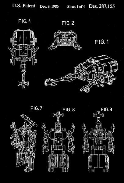 1986 - Bombshell - Insecticons - Transformers Robot - Patent Art Poster ...