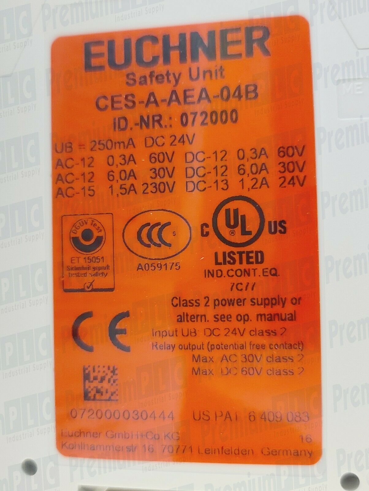 NEW EUCHNER CES-A-AEA-04B / CESAAEA04B UNICODE EVALUATION UNIT 072000 - Safety Relays