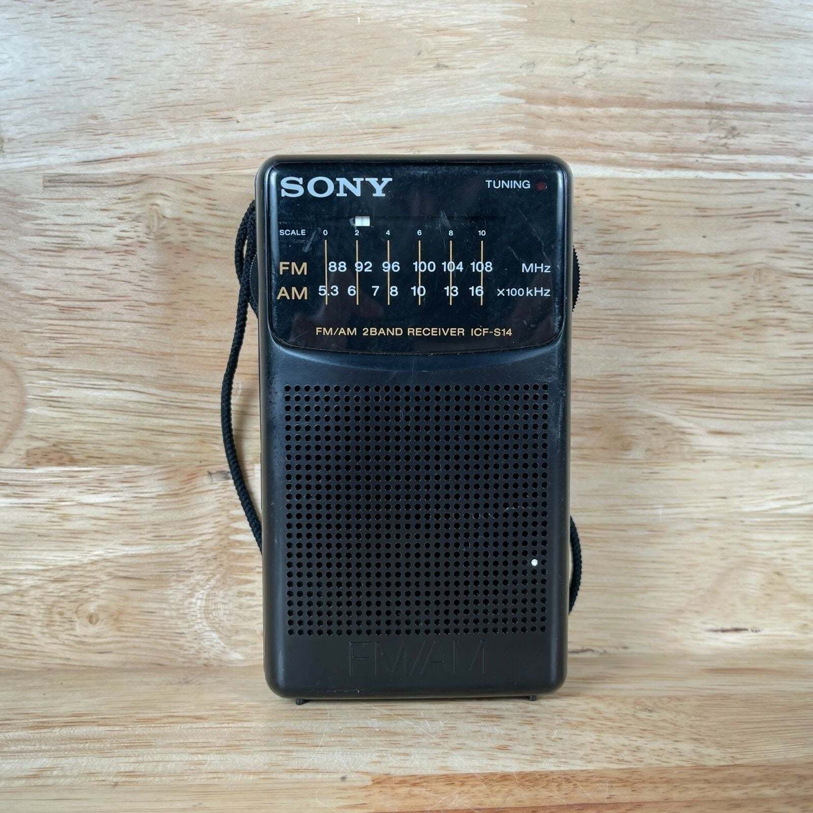 Sony ICF-S14 Black AM/FM 2 Band Receiver 108 MHz Handy Portable Radio ...