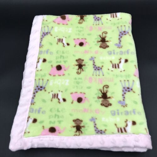 Miniville Baby Blanket Jungle Monkey Elephant Giraffe Zebra Layette ...