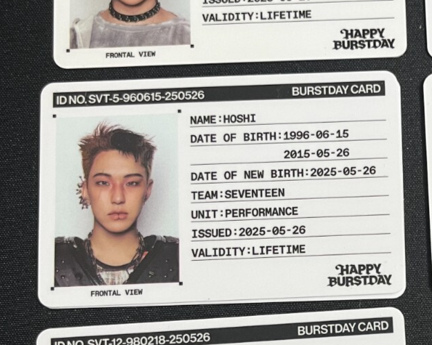 HOSHI SEVENTEEN Carte Photo Officielle 5ème Album « HAPPY BURSTDAY ...