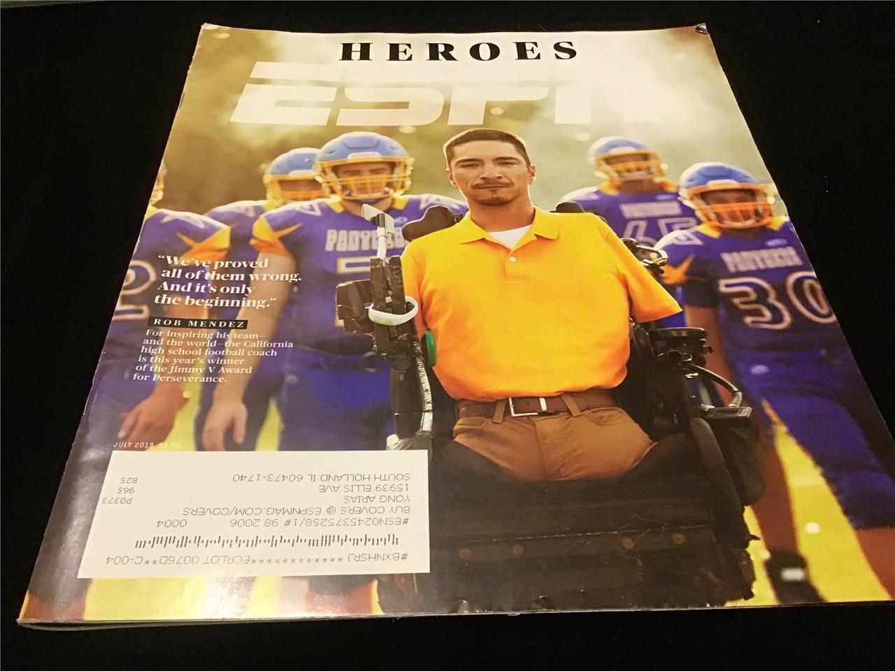 ESPN Magazine July 2019 Heroes Rob Mendez and his story of Perseverance ...