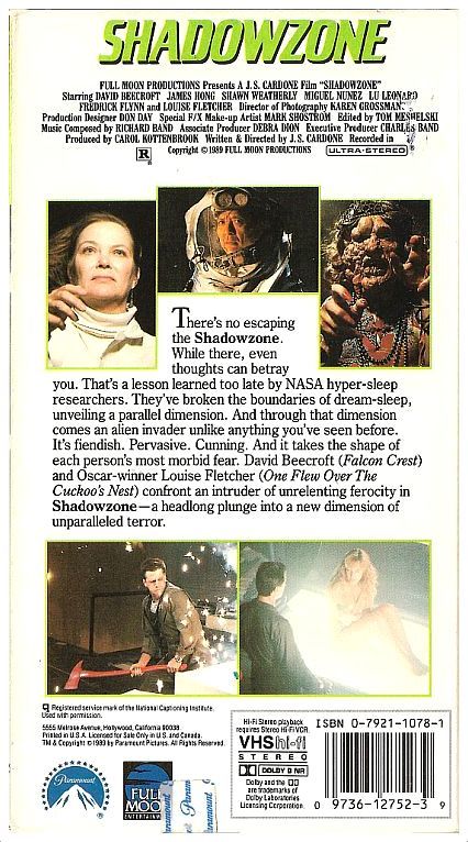 VHS - Shadowzone (1990) *Louise Fletcher / James Hong / Full Moon Pictures* - VHS Tapes