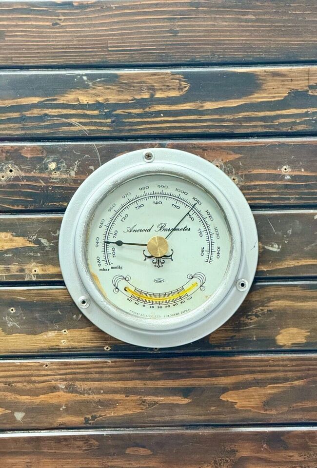Original Utsuki Keiki Glossy Metal Aneroid Wall Barometer for...- show ...