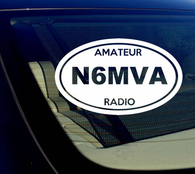 Custom Ham Amateur Radio Call Sign Oval Vinyl Decal Sticker 5"x3 ...